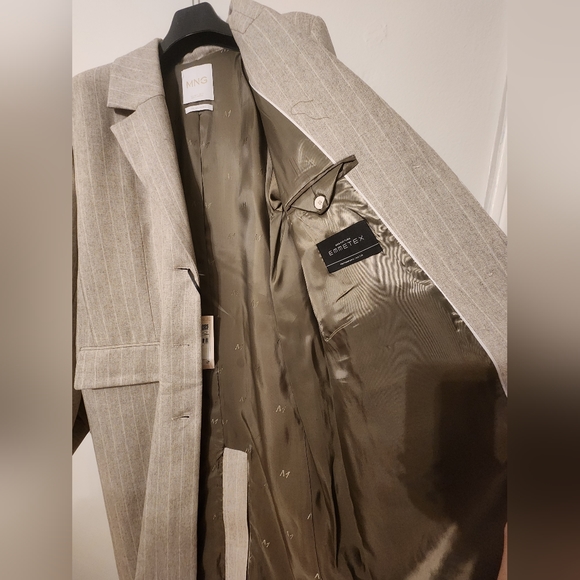 Mango | Jackets & Coats | Pinstripe Wool Coat Mango | Poshmark